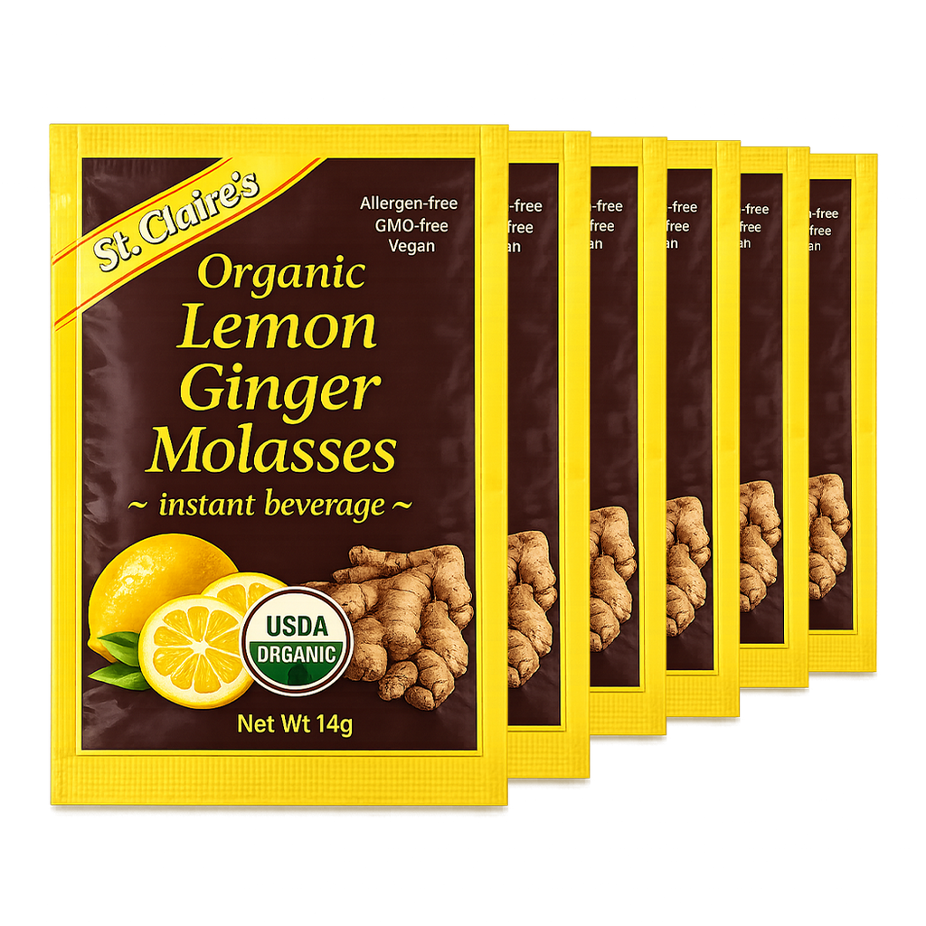St. Claire’s Organic Lemon Ginger Molasses™ instant beverage - Pack of ...
